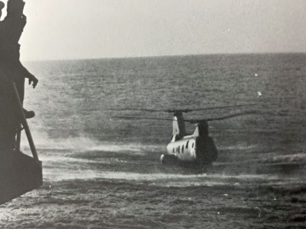USS VALLEY FORGE (LPH-8) SHIP’S H-34 HELICOPTER “BEARCAT ONE” RESCUE ...